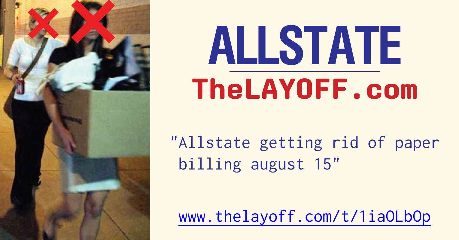 Allstate getting rid of paper billing august 15 - post regarding ...
