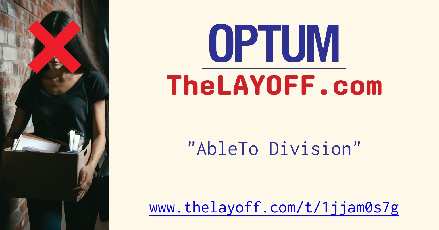 AbleTo Division - post regarding Optum layoffs