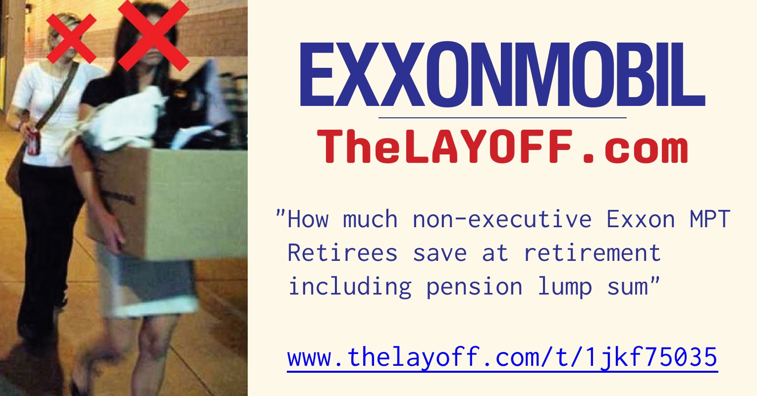 How much non-executive Exxon MPT Retirees save at retirement including ...