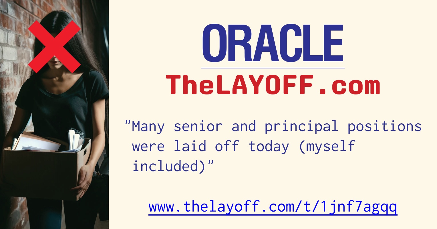Many senior and principal positions were laid off today (myself ...