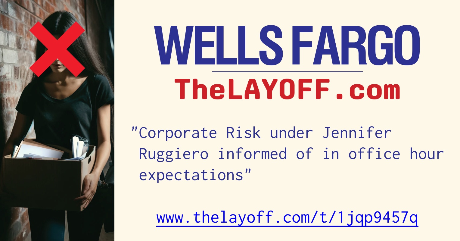 Corporate Risk under Jennifer Ruggiero informed of in office hour ...