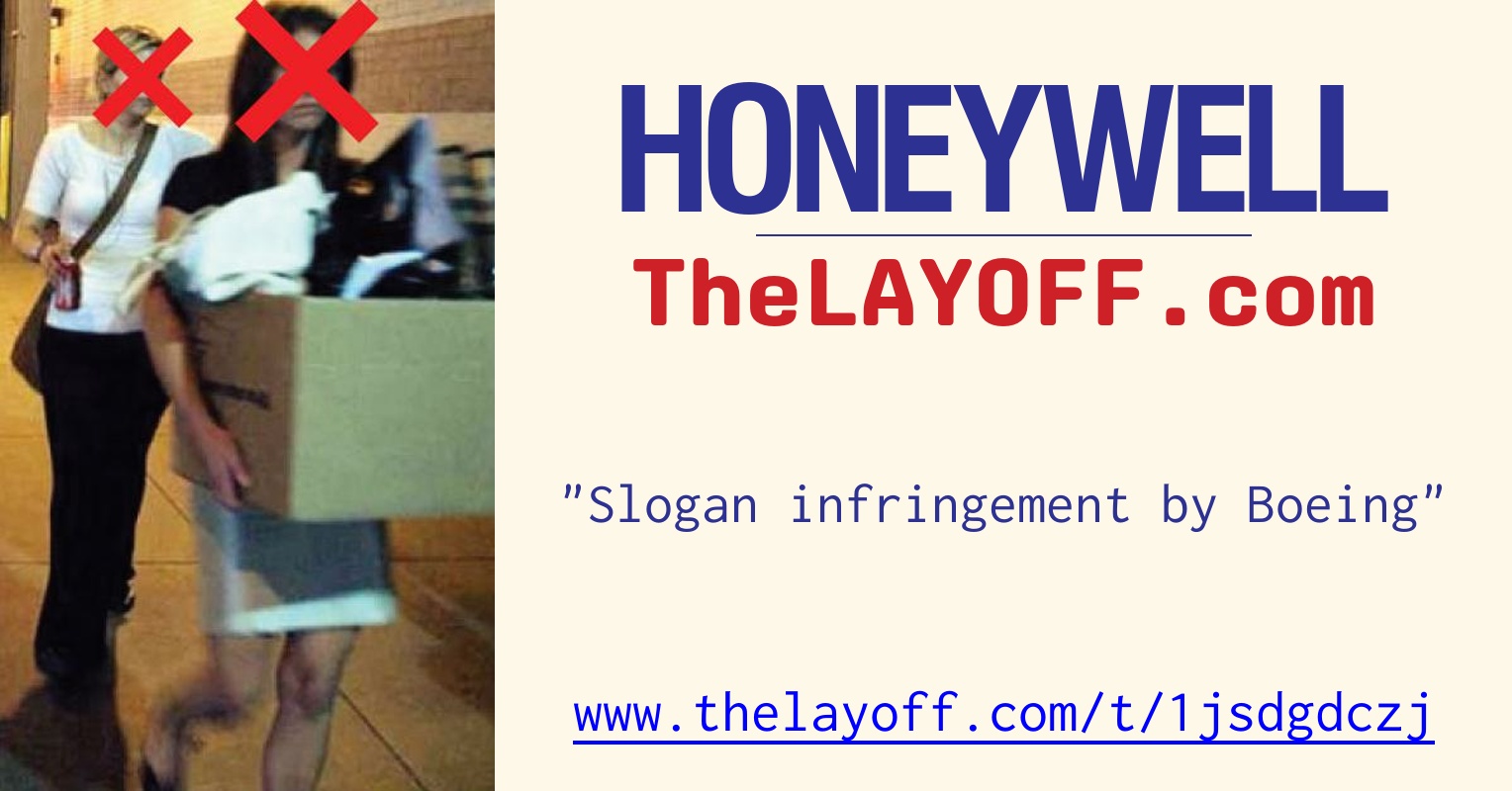 Slogan infringement by Boeing - post regarding Honeywell International ...