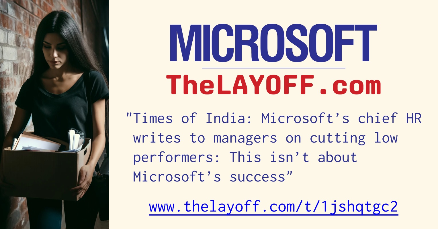 Times of India: Microsoft’s chief HR writes to managers on cutting low ...