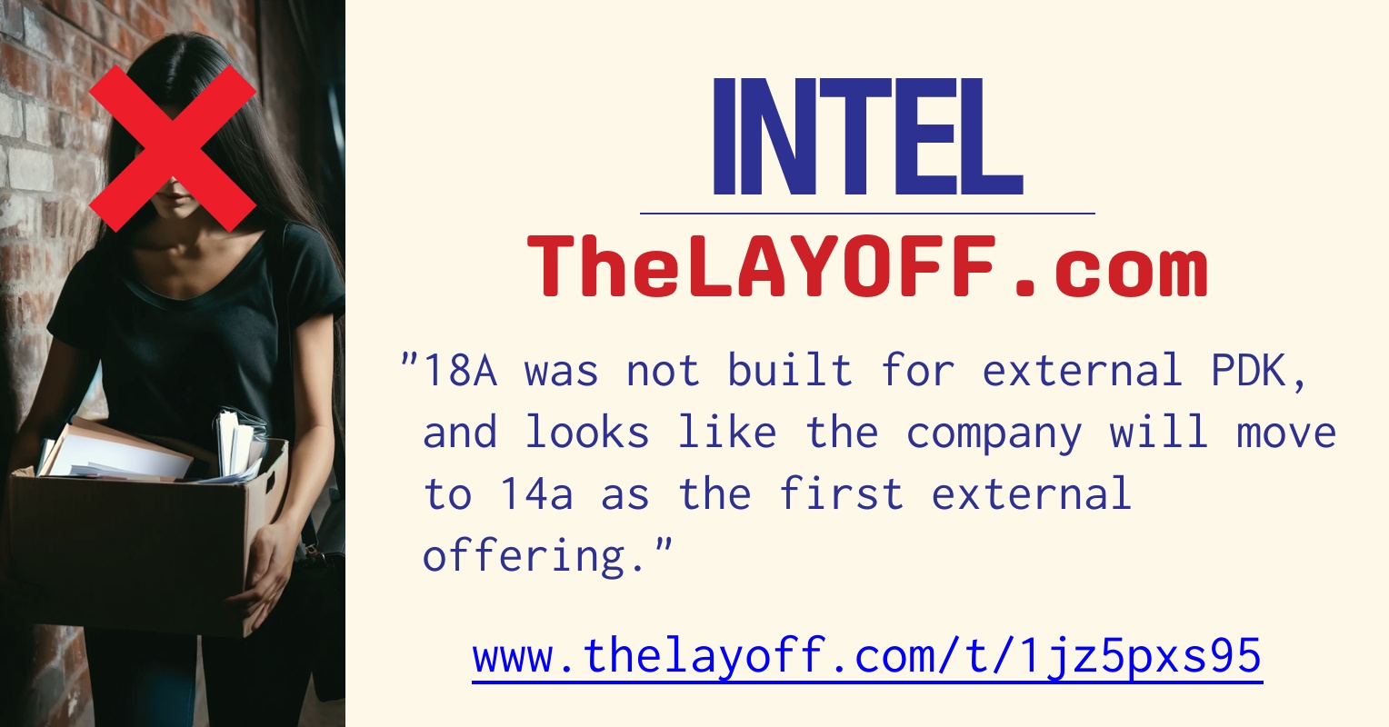 18A was not built for external PDK, and looks like the company will ...