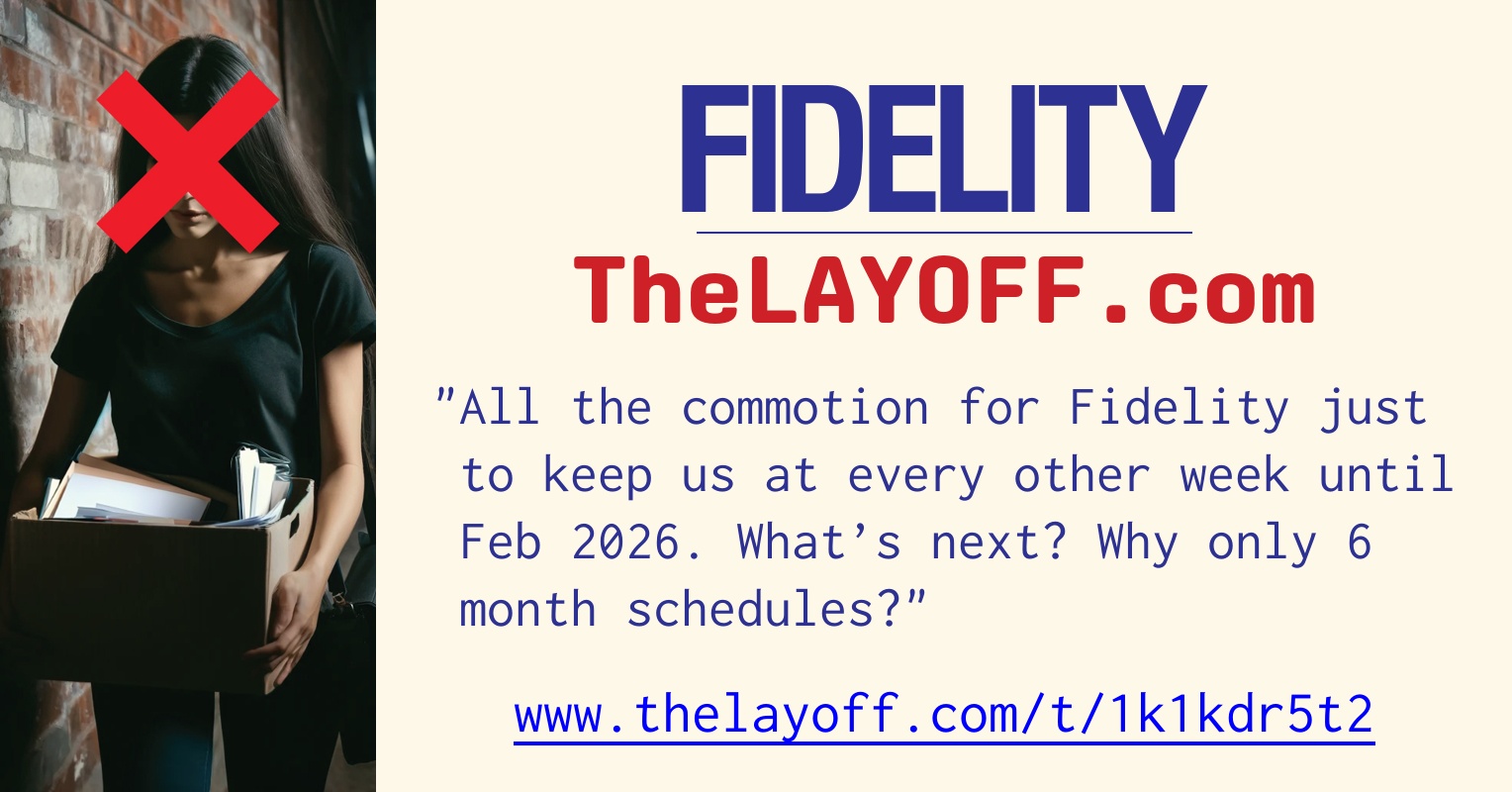 All the commotion for Fidelity just to keep us at every other week until Feb 2026. What’s next ...