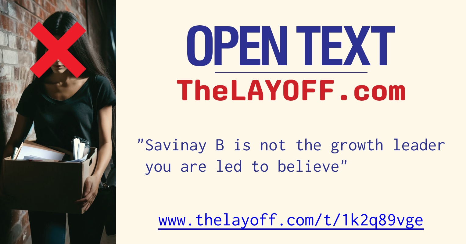 Savinay B is not the growth leader you are led to believe - post ...