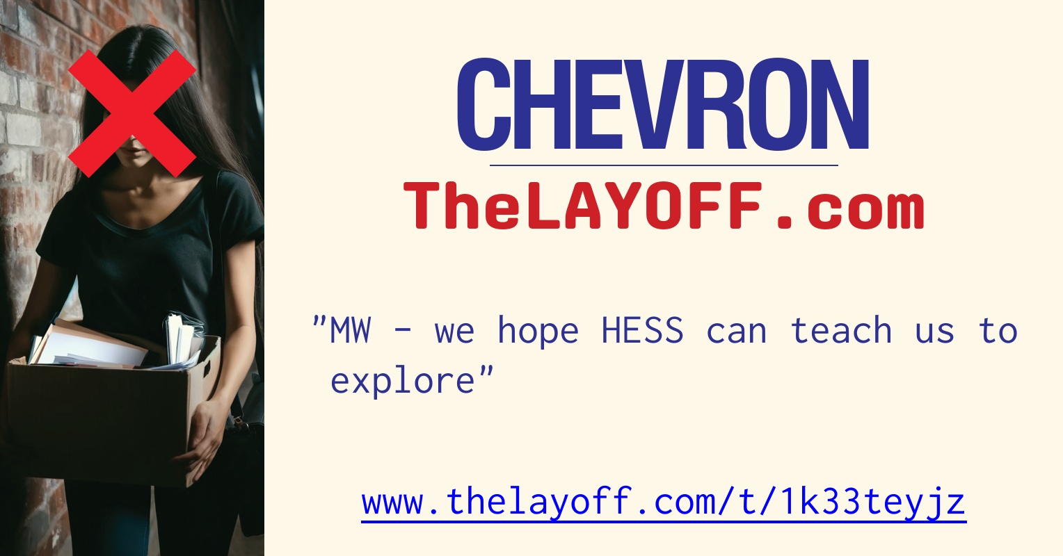 MW - we hope HESS can teach us to explore - post regarding Chevron Corp ...