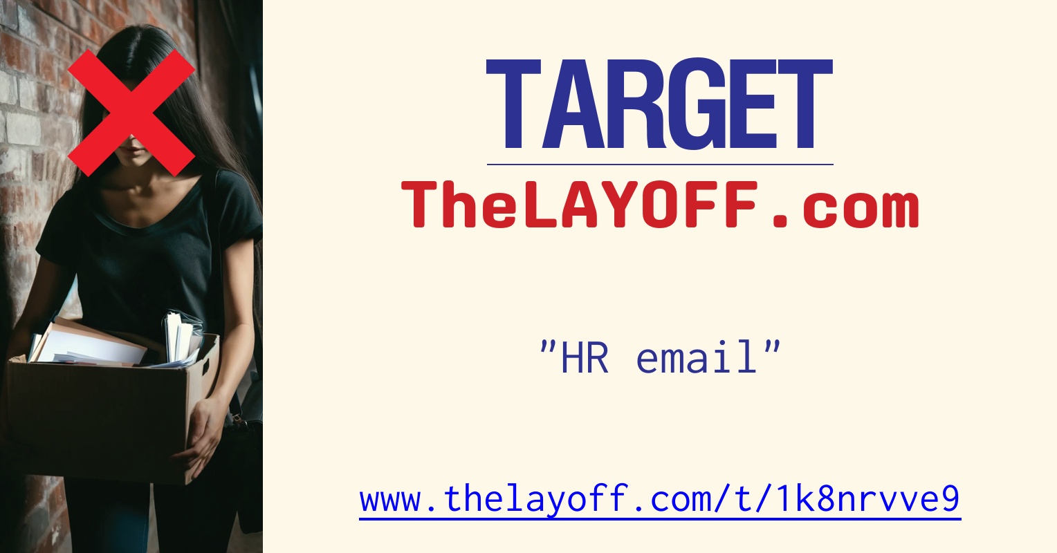 HR email - post regarding Target Corp. layoffs