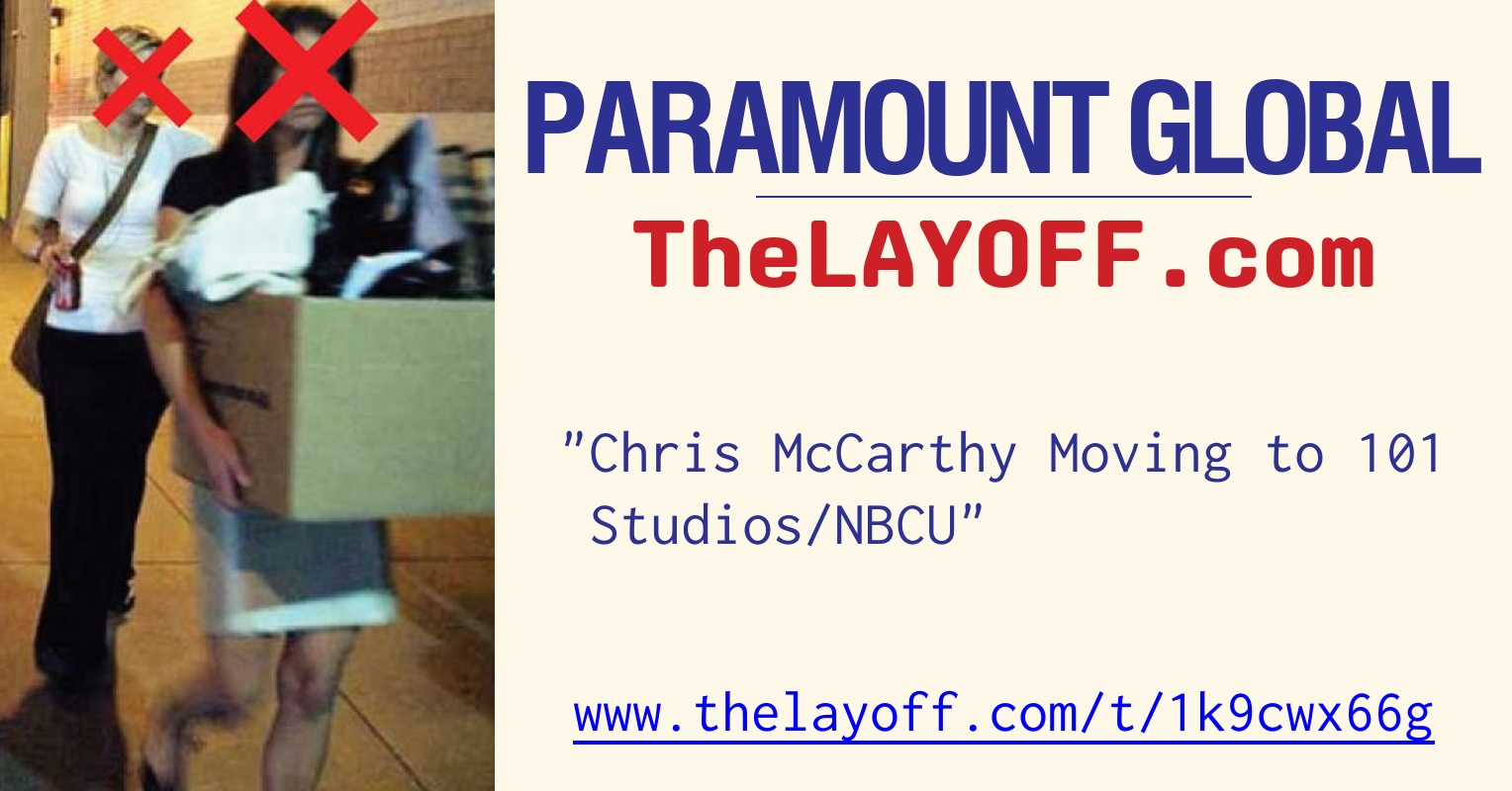 Chris McCarthy Moving to 101 Studios/NBCU - post regarding Paramount ...