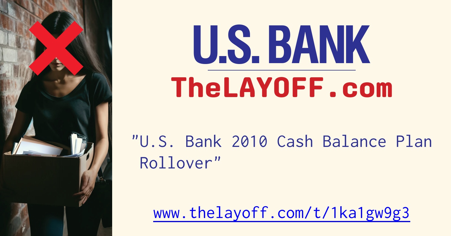 U.S. Bank 2010 Cash Balance Plan Rollover - post regarding U.S. Bank ...
