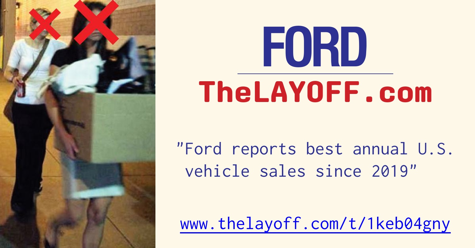 Ford reports best annual U.S. vehicle sales since 2019 - post regarding ...