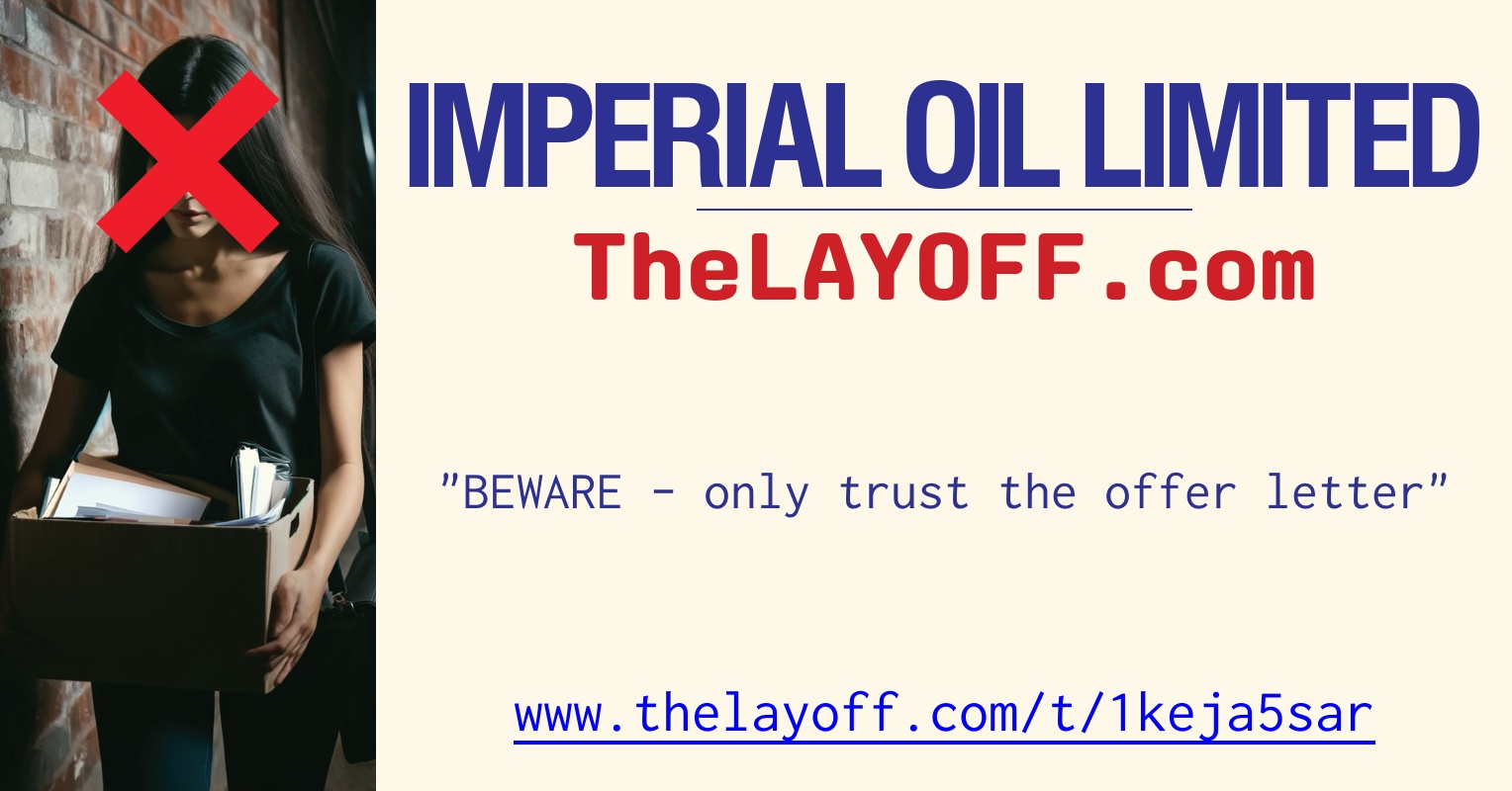 BEWARE - only trust the offer letter - post regarding Imperial Oil ...