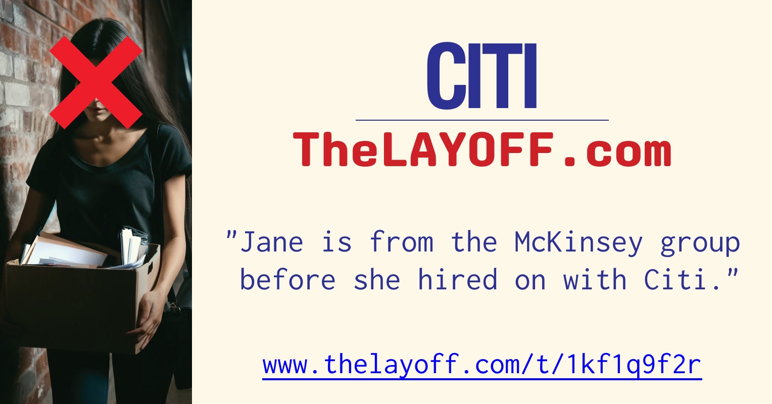 Jane is from the McKinsey group before she hired on with Citi. - post ...