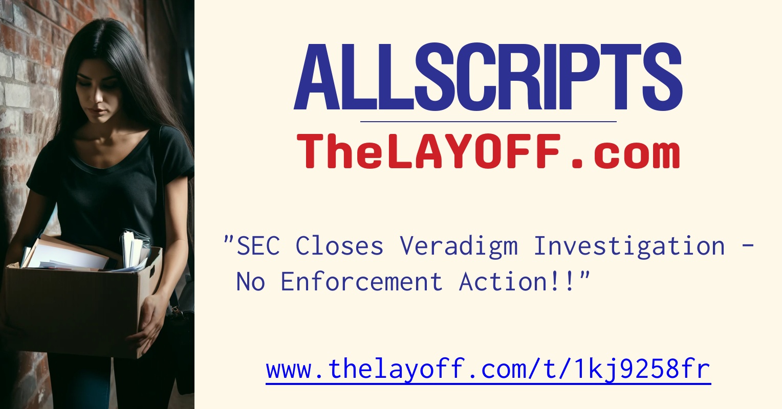 SEC Closes Veradigm Investigation - No Enforcement Action!! - post ...