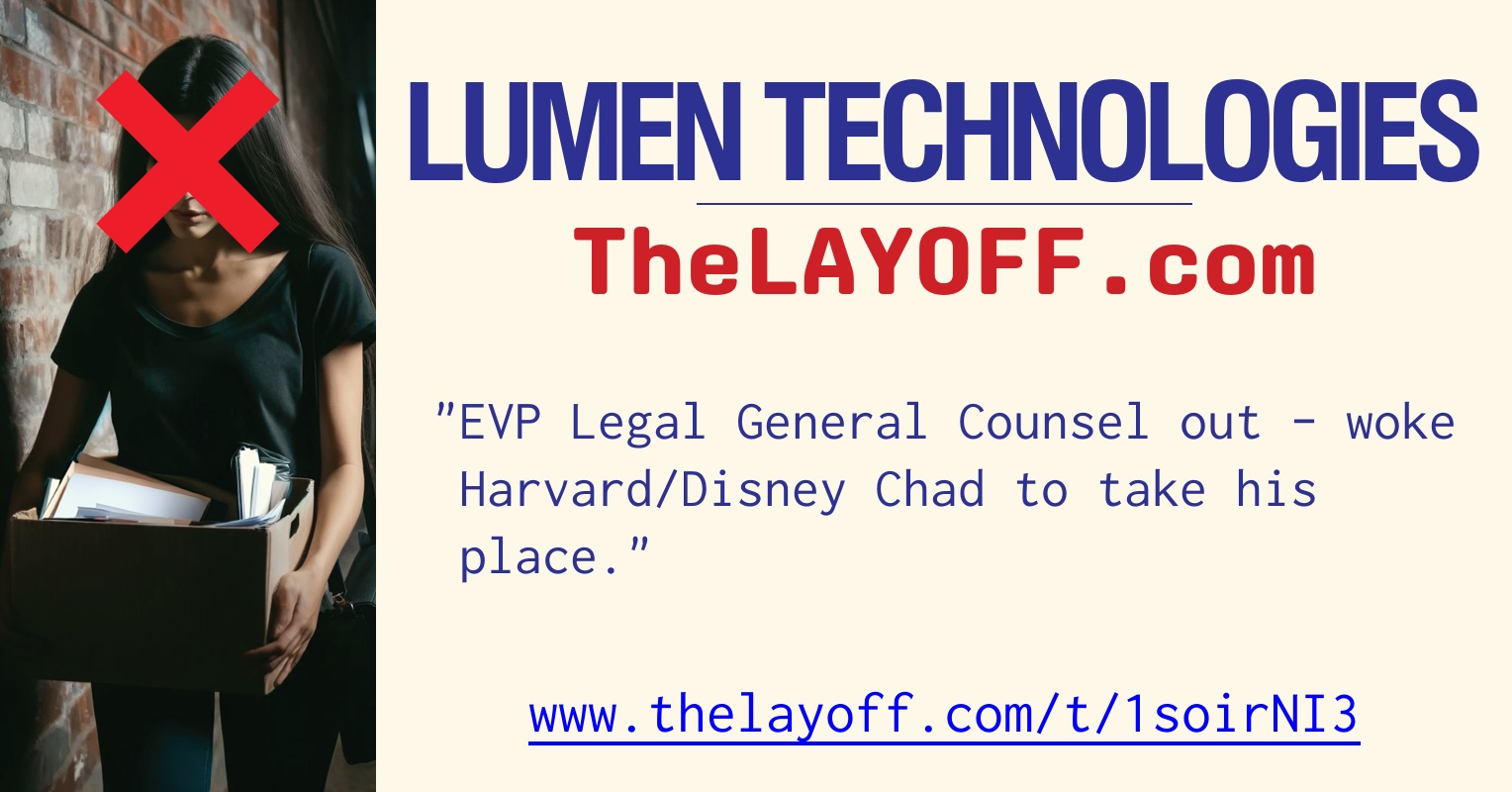 EVP Legal General Counsel out - woke Harvard/Disney Chad to take his ...
