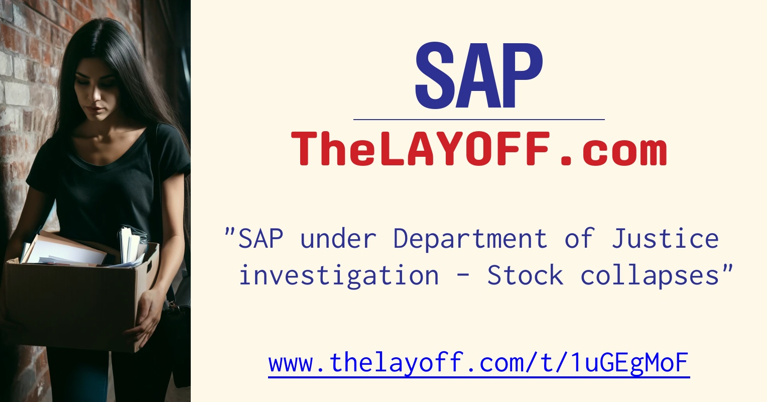 SAP under Department of Justice investigation - Stock collapses - post ...