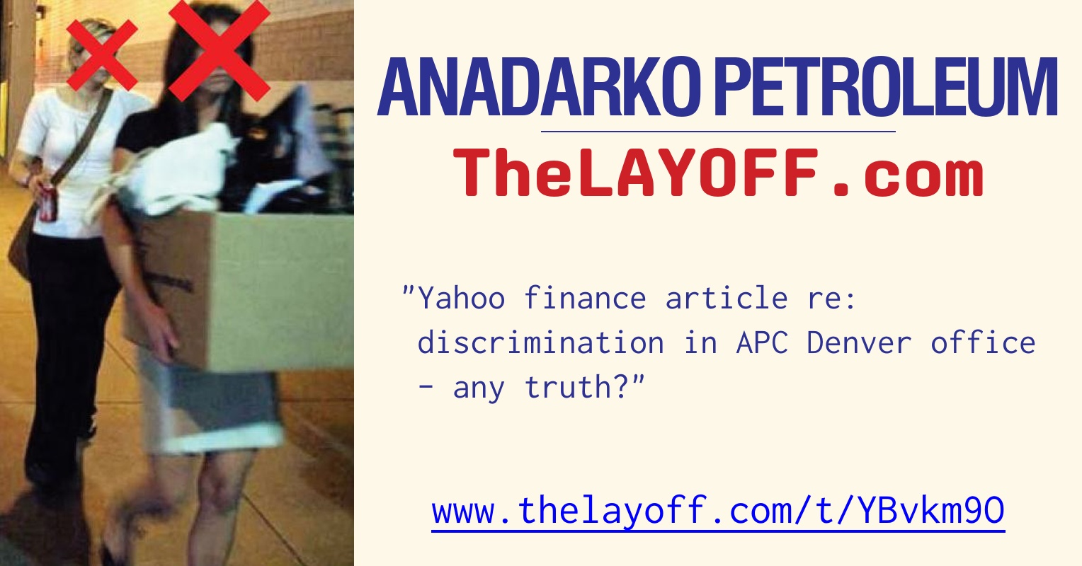 Yahoo finance article re: discrimination in APC Denver office - any truth? - post regarding ...